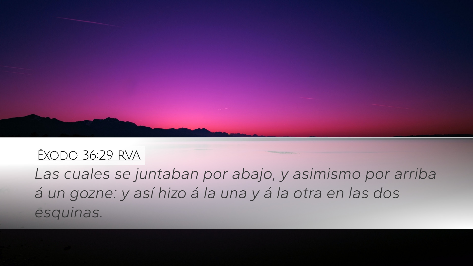 Éxodo 36:29 RVA Desktop Wallpaper - Las cuales se juntaban por abajo, y ...