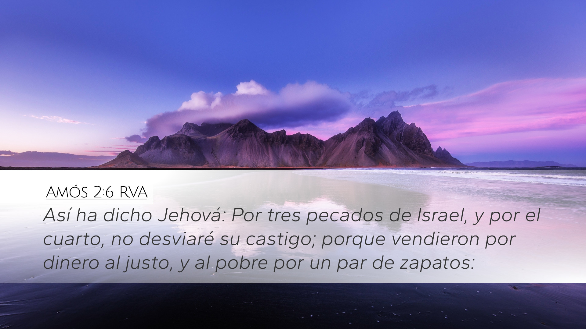 Amós 2:6 RVA Desktop Wallpaper - Así ha dicho Jehová: Por tres pecados de
