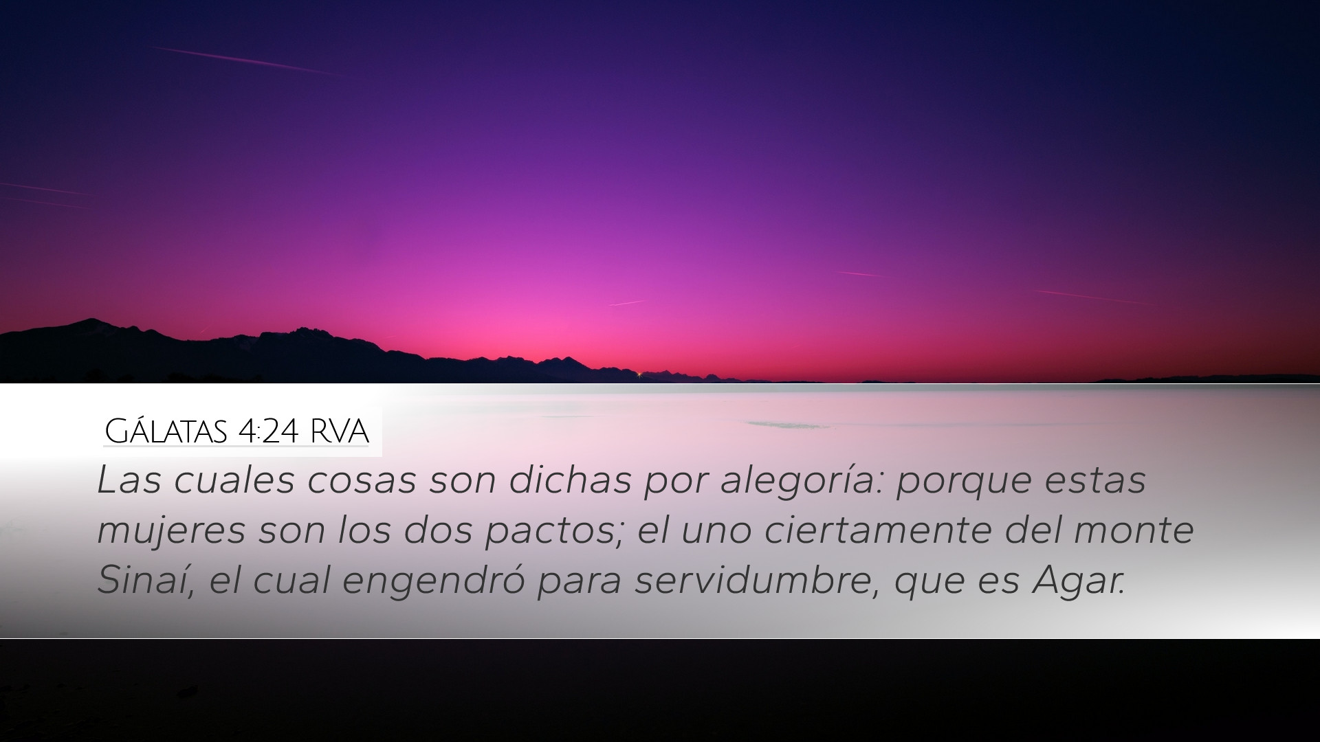 Gálatas 4:24 RVA Desktop Wallpaper - Las cuales cosas son dichas por ...