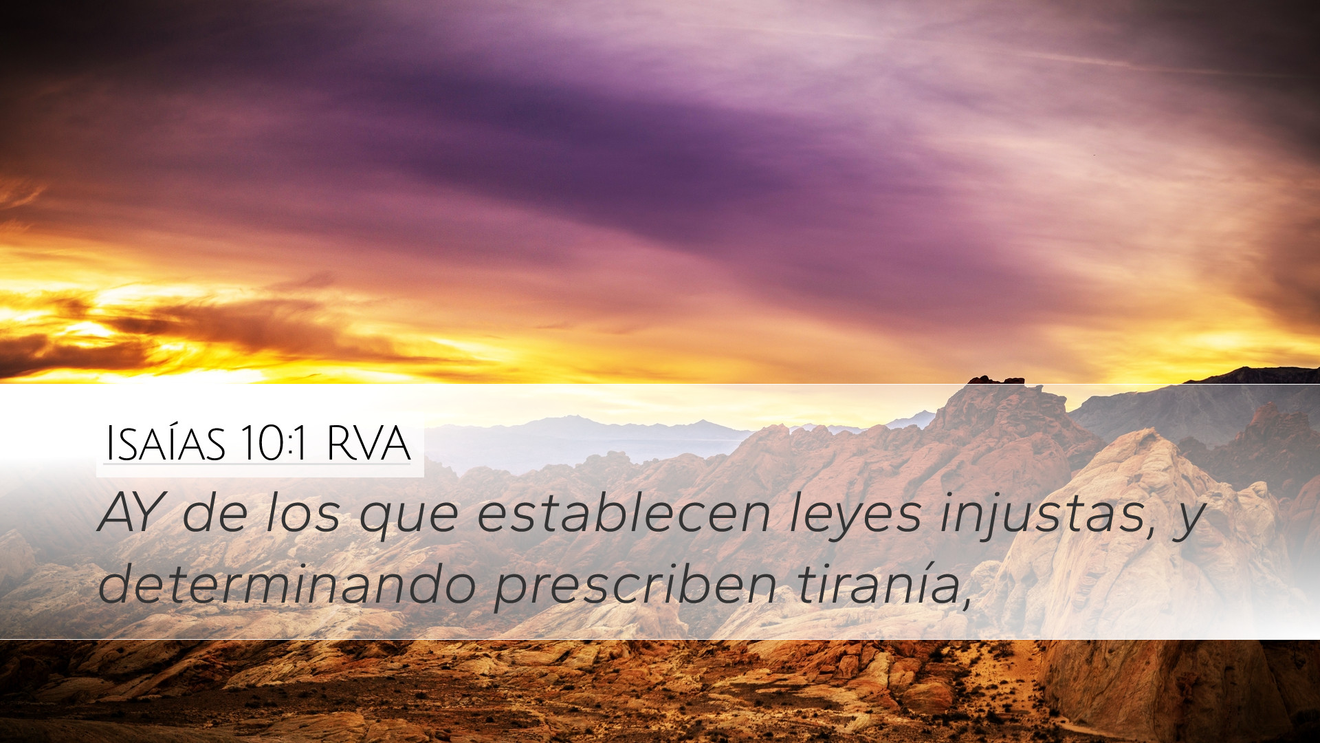 Isaías 10:1 RVA Desktop Wallpaper - AY de los que establecen leyes ...