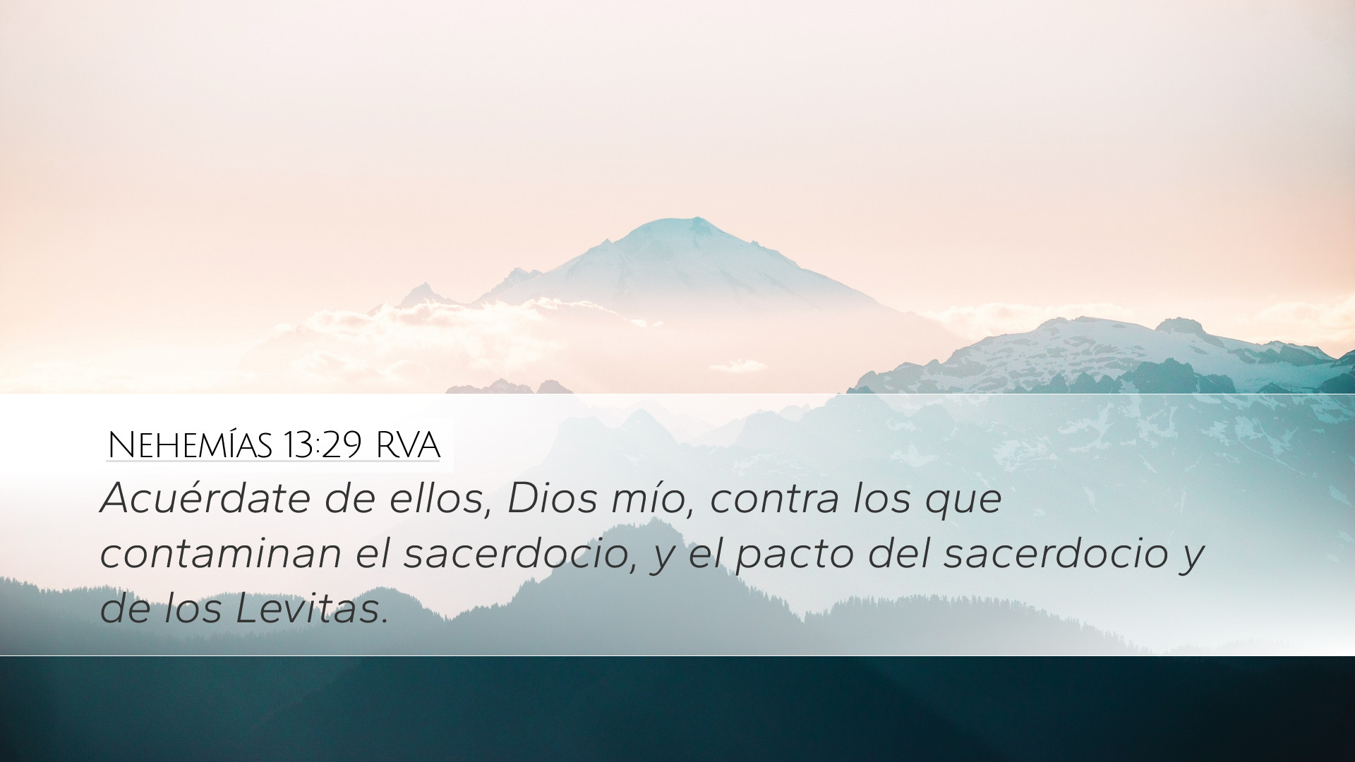 Nehemías 13:29 RVA Desktop Wallpaper - Acuérdate de ellos, Dios mío ...