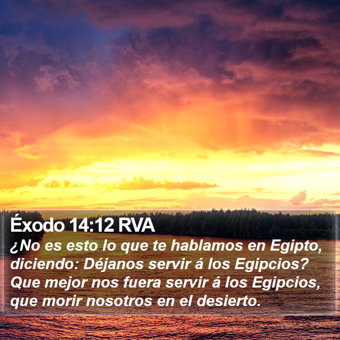 Éxodo 14:12 RVA - ¿No es esto lo que te hablamos en Egipto,