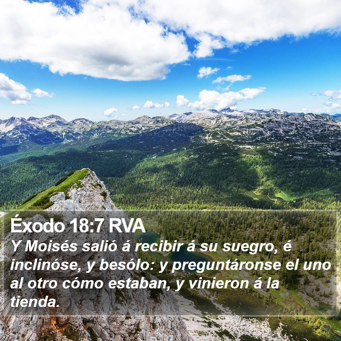 Éxodo 18:7 RVA - Y Moisés salió á recibir á su suegro, é