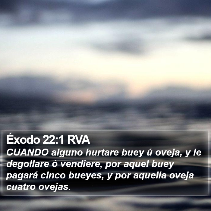 Éxodo 22:1 RVA - CUANDO alguno hurtare buey ú oveja, y le