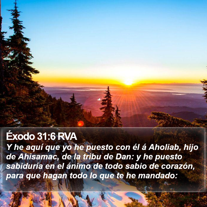 Éxodo 31:6 RVA - Y he aquí que yo he puesto con él á Aholiab,