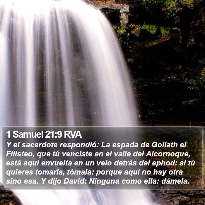 1 Samuel 21:9 RVA - Y el sacerdote respondió: La espada de Goliath
