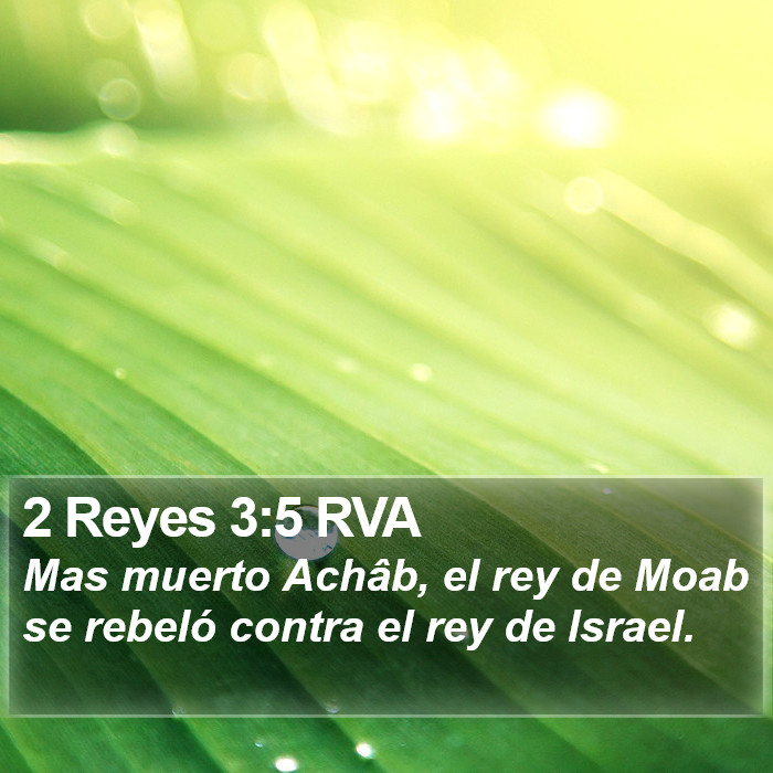 2 Reyes 3:5 RVA - Mas muerto Achâb, el rey de Moab se rebeló