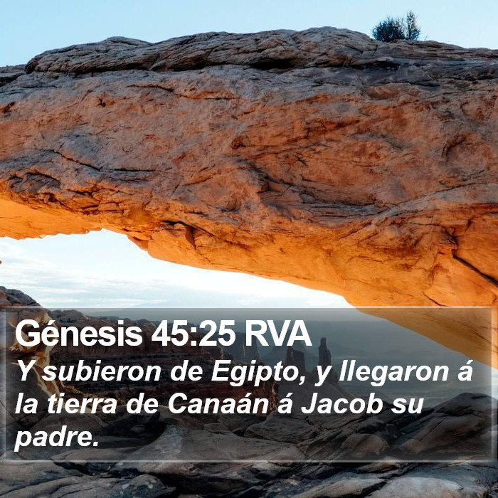 Génesis 45:25 RVA - Y subieron de Egipto, y llegaron á la tierra de