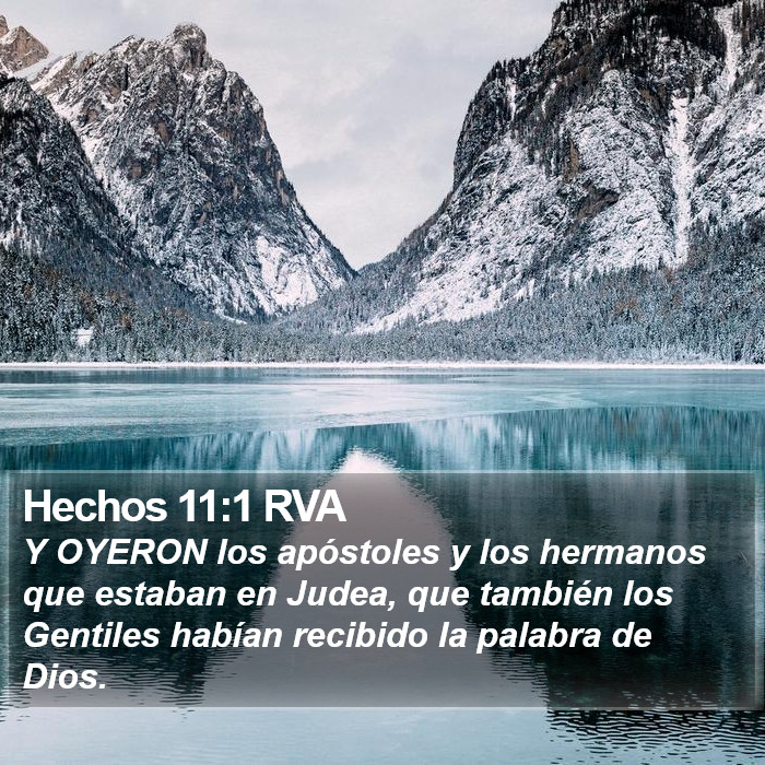 Hechos 11:1 RVA - Y OYERON los apóstoles y los hermanos que
