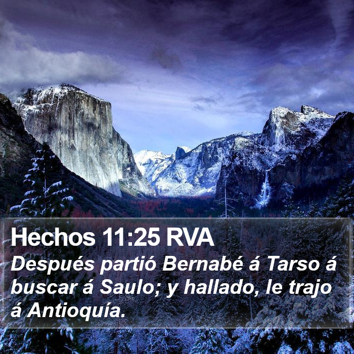 Hechos 11:25 RVA - Después partió Bernabé á Tarso á buscar á