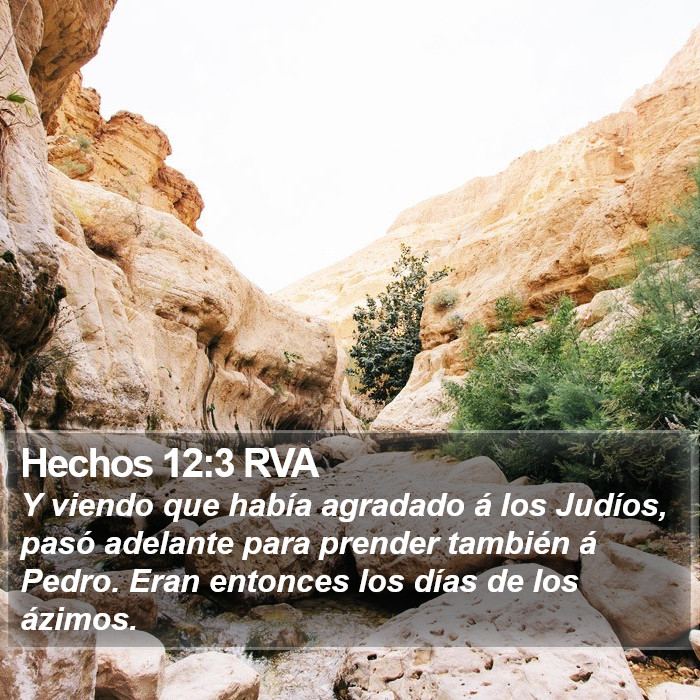 Hechos 12:3 RVA - Y viendo que había agradado á los Judíos,