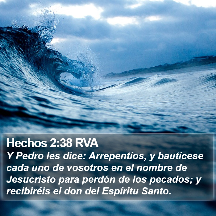 Hechos 2:38 RVA - Y Pedro les dice: Arrepentíos, y bautícese cada