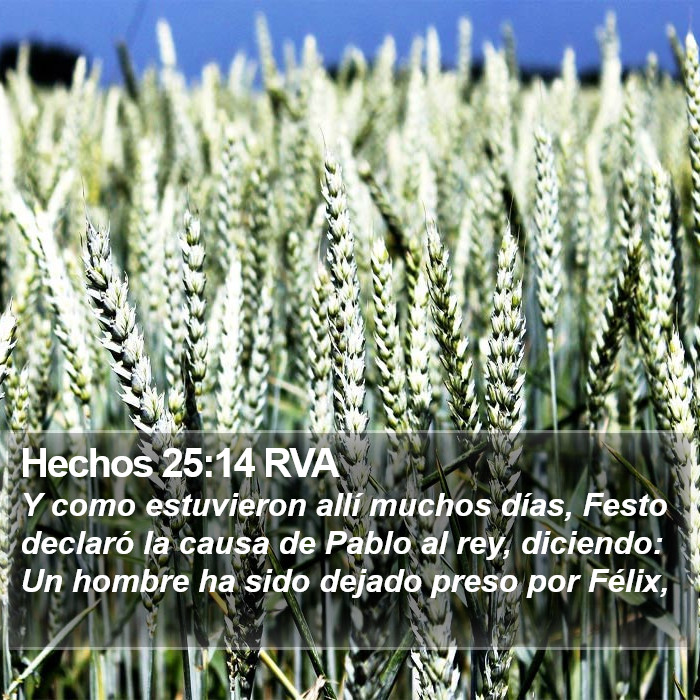 Hechos 25:14 RVA - Y como estuvieron allí muchos días, Festo