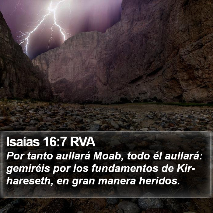Isaías 16:7 RVA - Por tanto aullará Moab, todo él aullará: