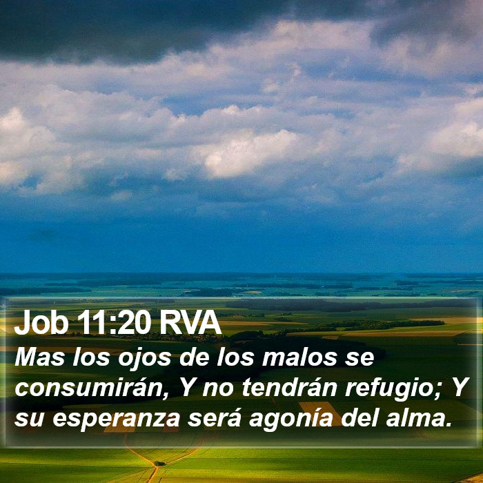 Job 11:20 RVA - Mas los ojos de los malos se consumirán, Y no