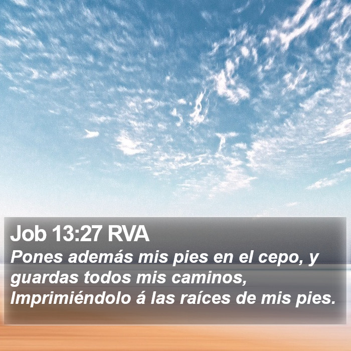 Job 13:27 RVA - Pones además mis pies en el cepo, y guardas