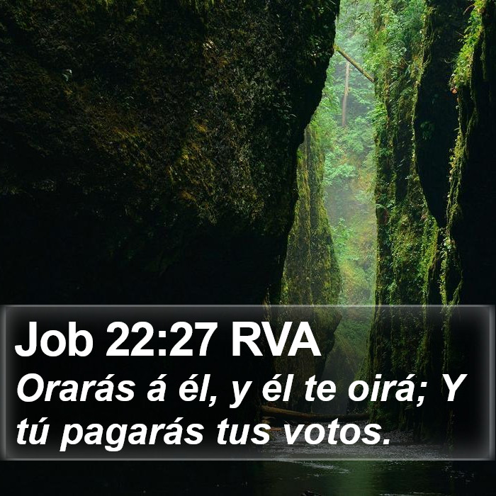 Job 22:27 RVA - Orarás á él, y él te oirá; Y tú pagarás
