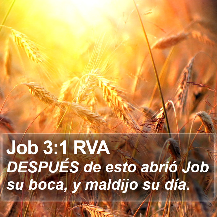 Job 3:1 RVA - DESPUÉS de esto abrió Job su boca, y maldijo su