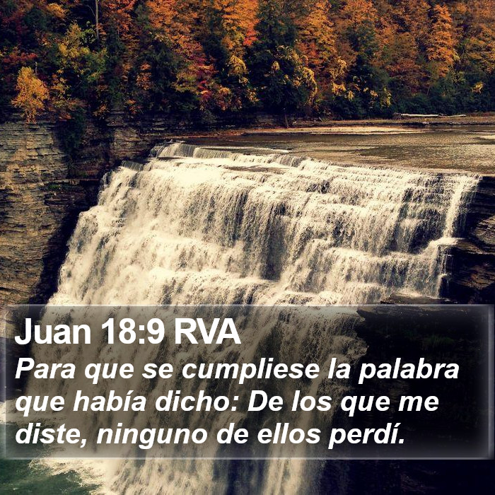 Juan 18:9 RVA - Para que se cumpliese la palabra que había