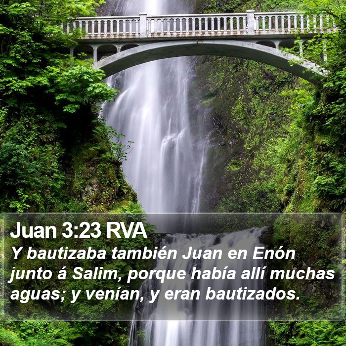 Juan 3:23 RVA - Y bautizaba también Juan en Enón junto á