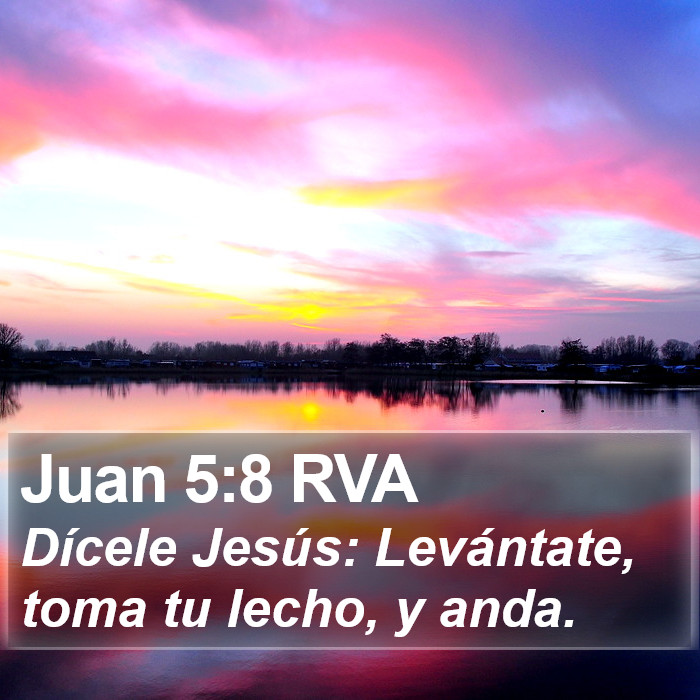 Juan 5:8 RVA - Dícele Jesús: Levántate, toma tu lecho, y