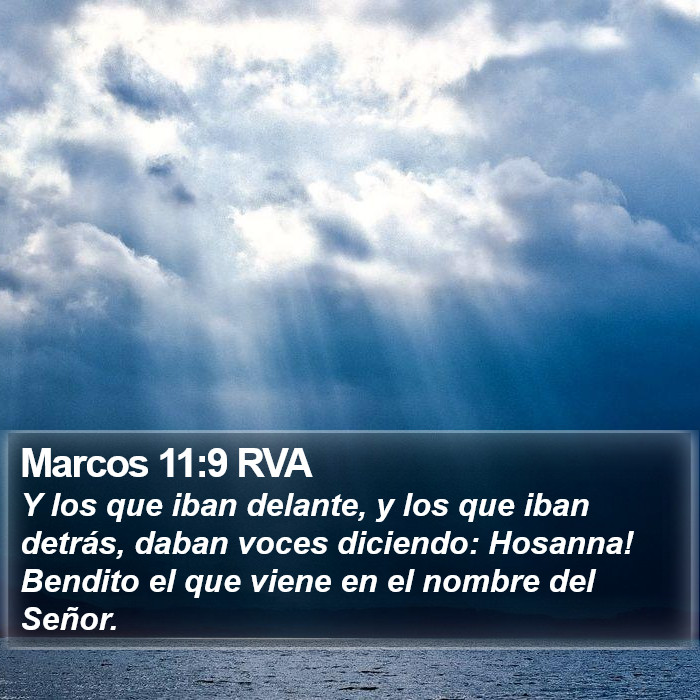 Marcos 11:9 RVA - Y los que iban delante, y los que iban detrás,