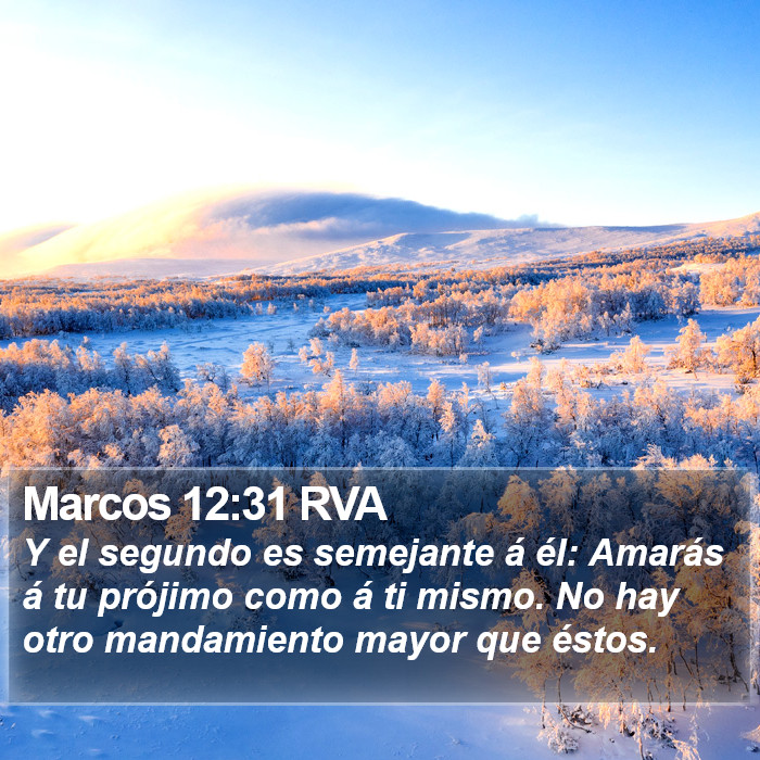 Marcos 12:31 RVA - Y el segundo es semejante á él: Amarás á tu