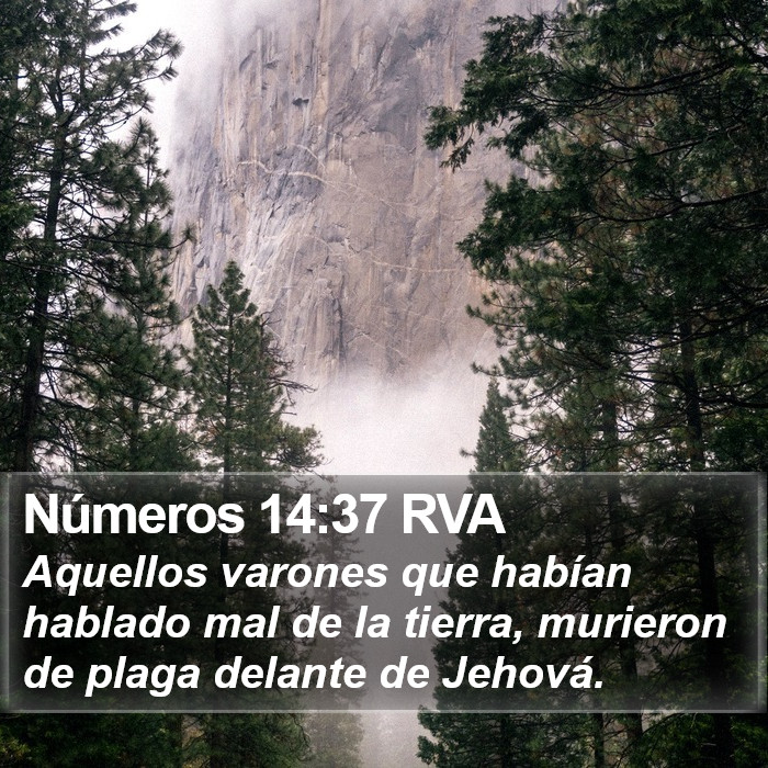 Números 14:37 RVA - Aquellos varones que habían hablado mal de la