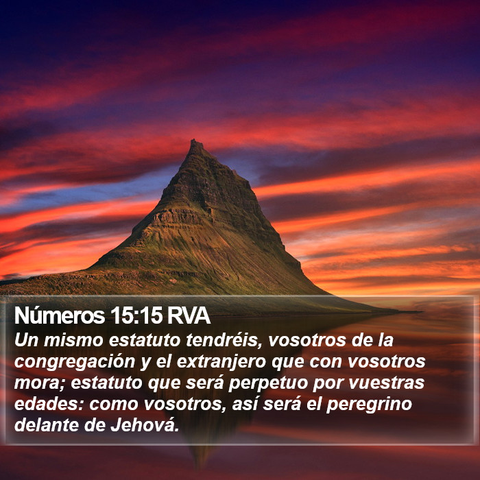 Números 15:15 RVA - Un mismo estatuto tendréis, vosotros de la