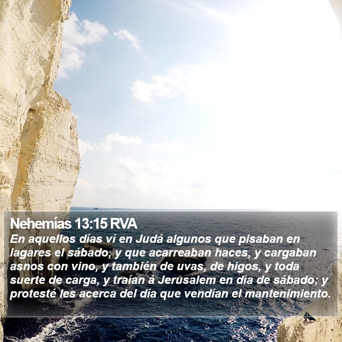 Nehemías 13:15 RVA - En aquellos días ví en Judá algunos que
