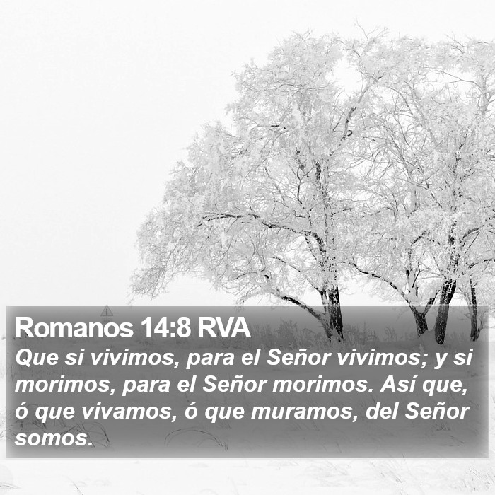 Romanos 14:8 RVA - Que si vivimos, para el Señor vivimos; y si
