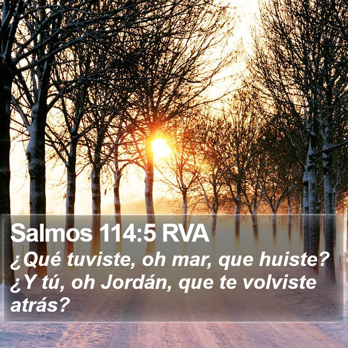Salmos 114:5 RVA - ¿Qué tuviste, oh mar, que huiste? ¿Y tú, oh