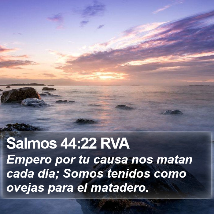 Salmos 44:22 RVA - Empero por tu causa nos matan cada día; Somos