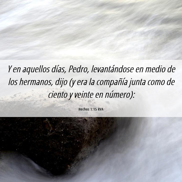 Hechos 1:15 RVA - Y en aquellos días, Pedro, levantándose en