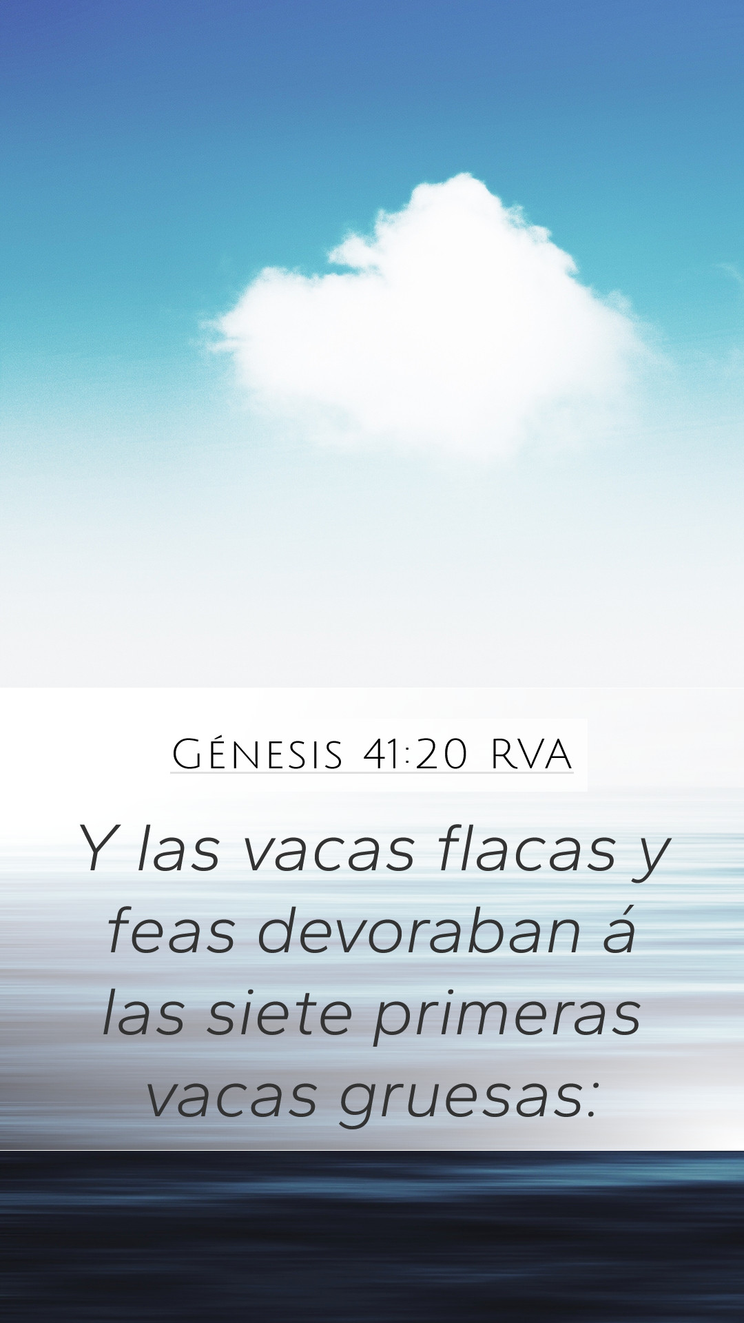 Génesis 41:20 RVA Mobile Phone Wallpaper - Y las vacas flacas y feas ...